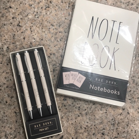Rae Dunn | Office | Rae Dunn Notebooks And Pens Bundle | Poshmark